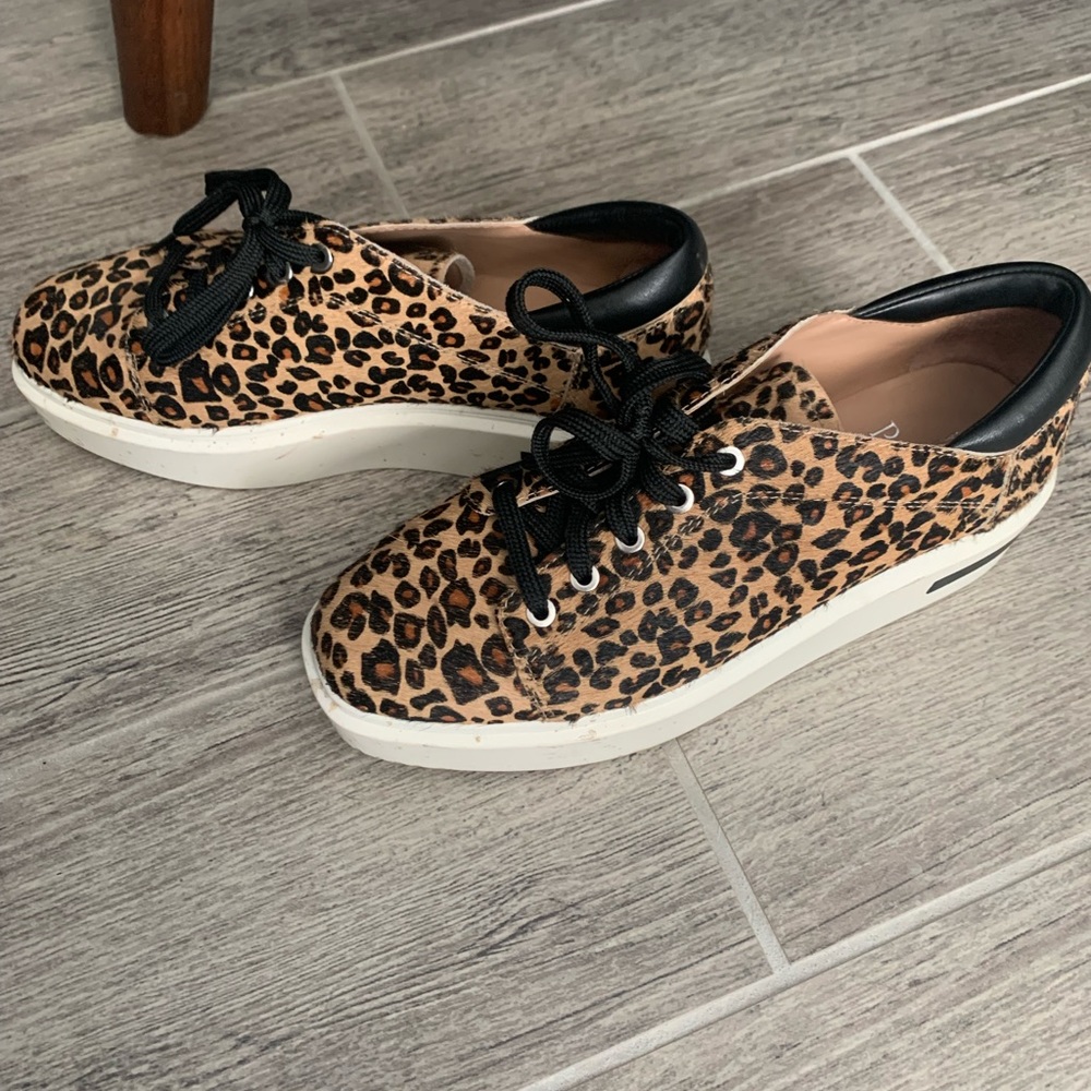 Linea Paola Leopard Print Platform Shoes. - Gem